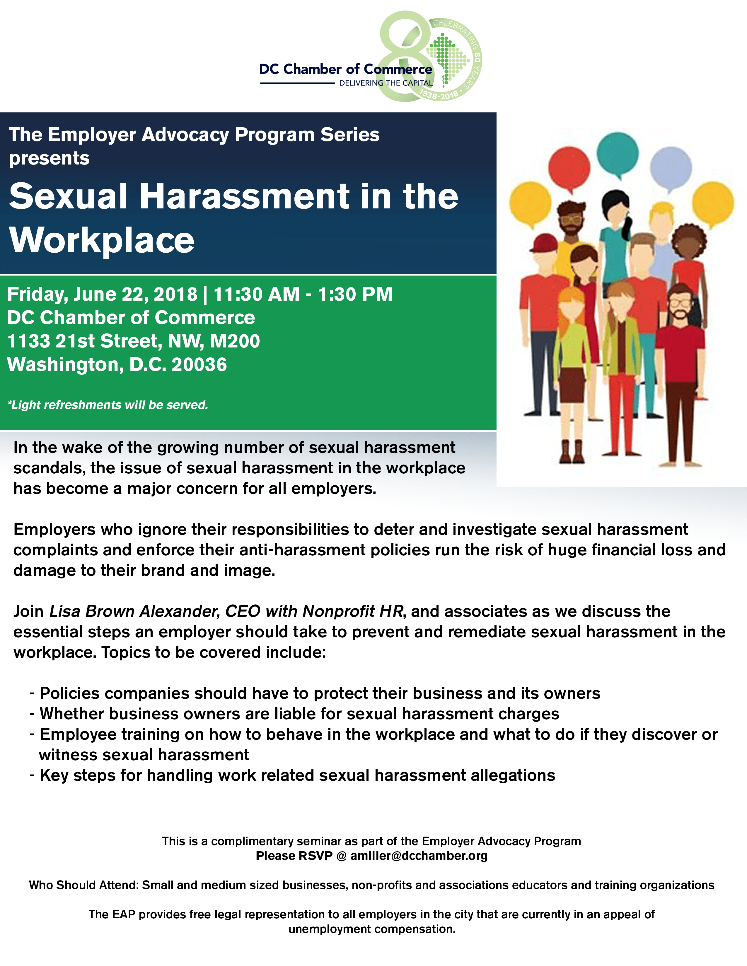 Sexual Harassment Seminar Flyer – DC Chamber of Commerce